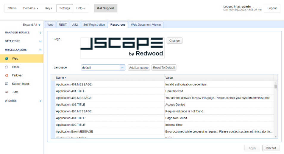 Customizing the web interface