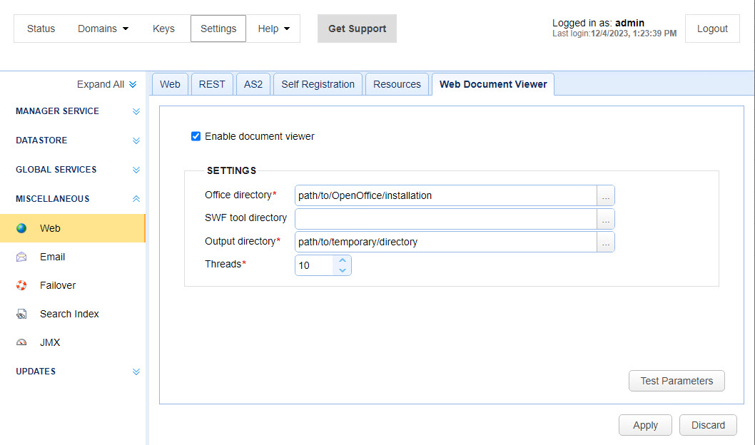 Enabling web document viewer