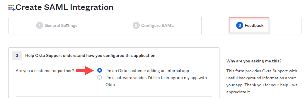 Okta example using SAML